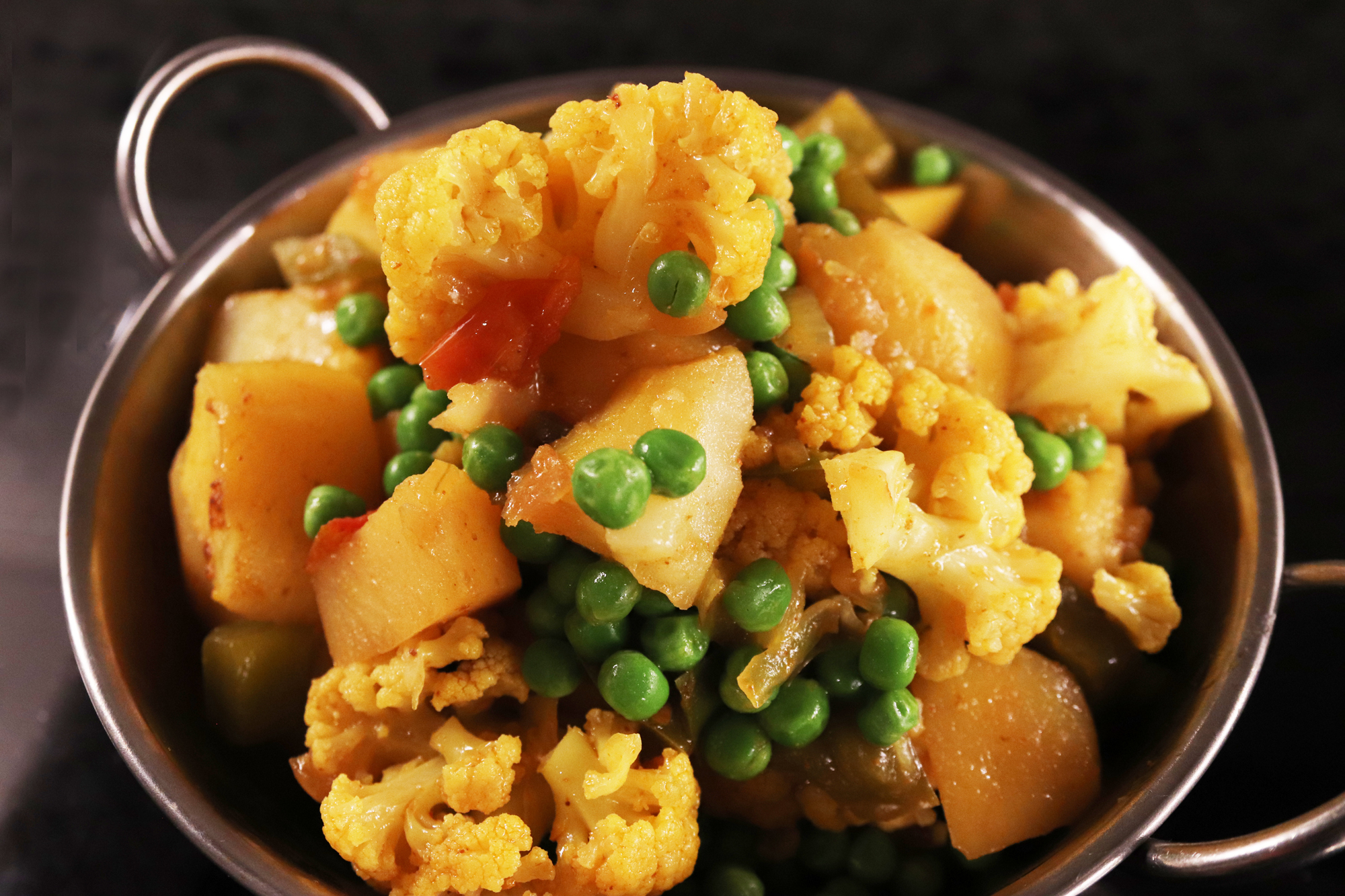 Aloo Gobi - Potato, Peas & Green Pepper Curry - Inspired Cuisine